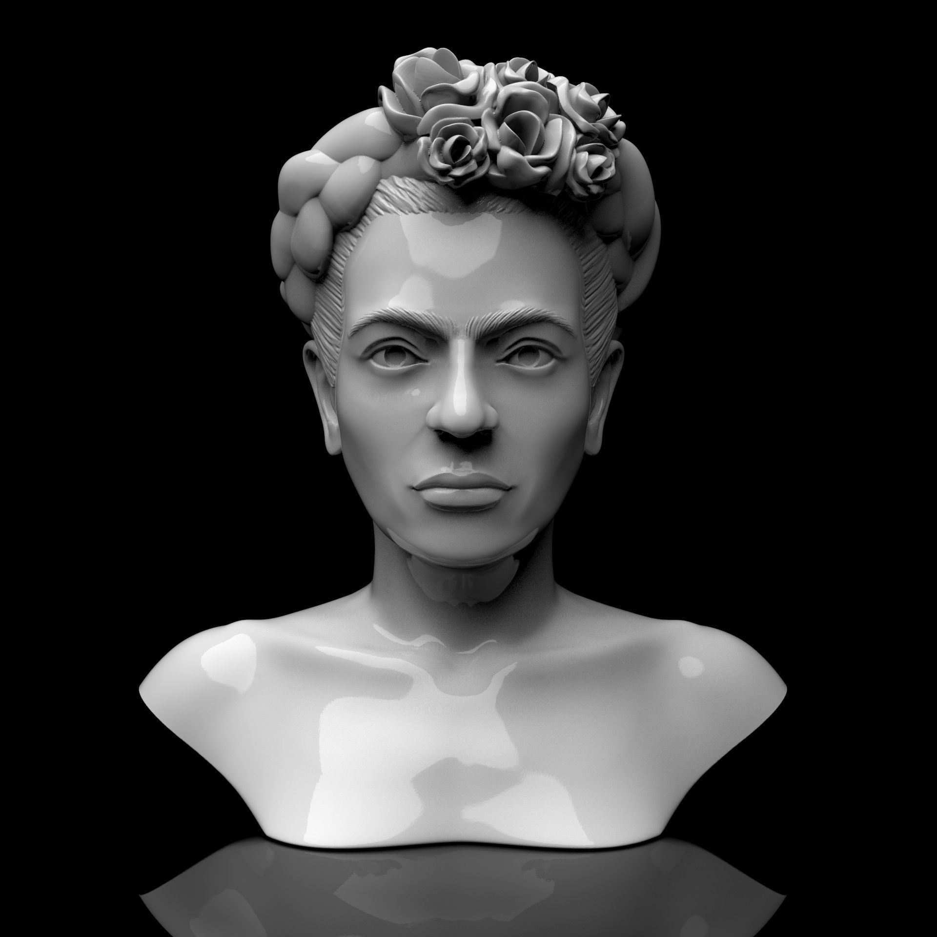 Frida Kahlo Bust STL 3D model 3D printable | CGTrader