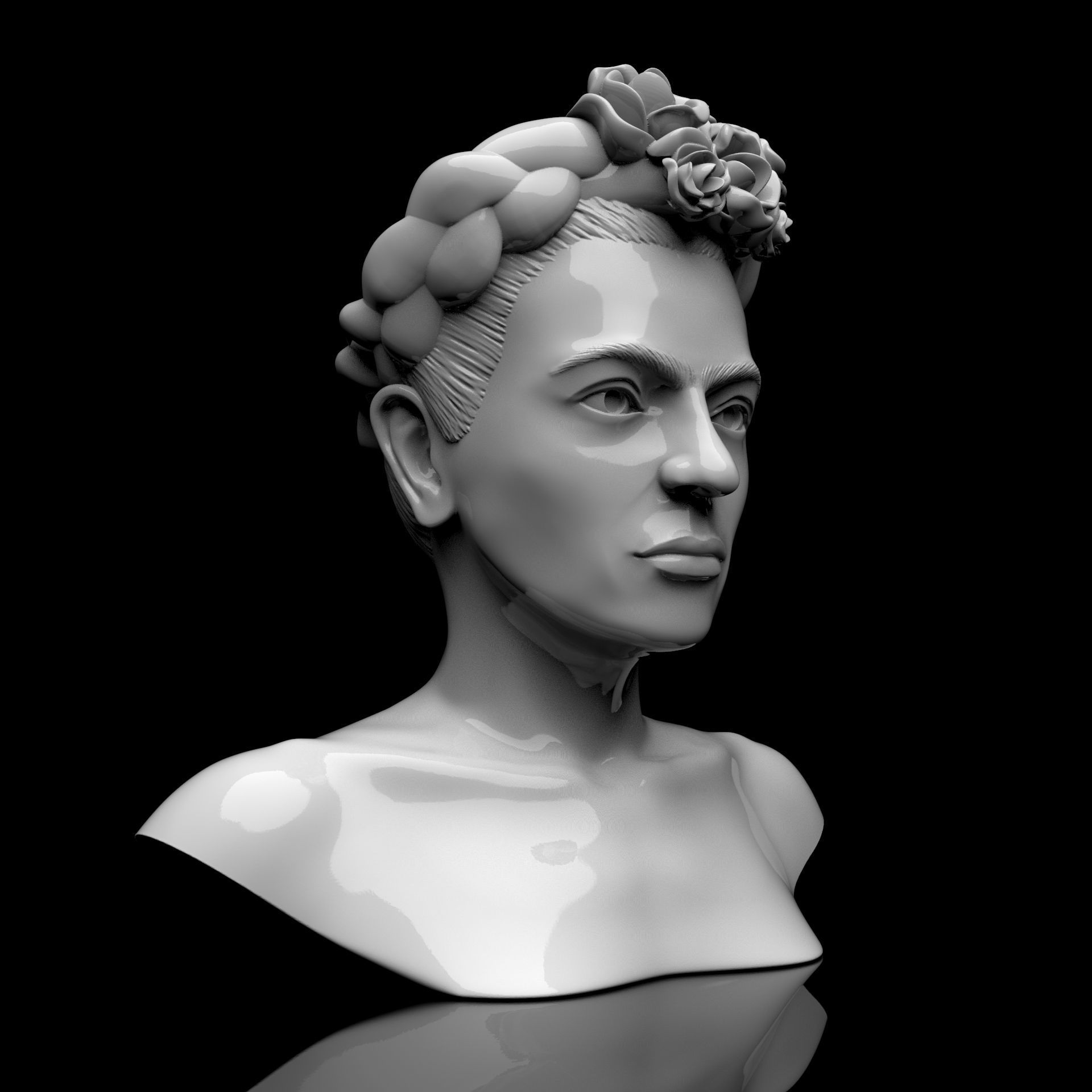 Frida Kahlo Bust STL 3D model 3D printable | CGTrader