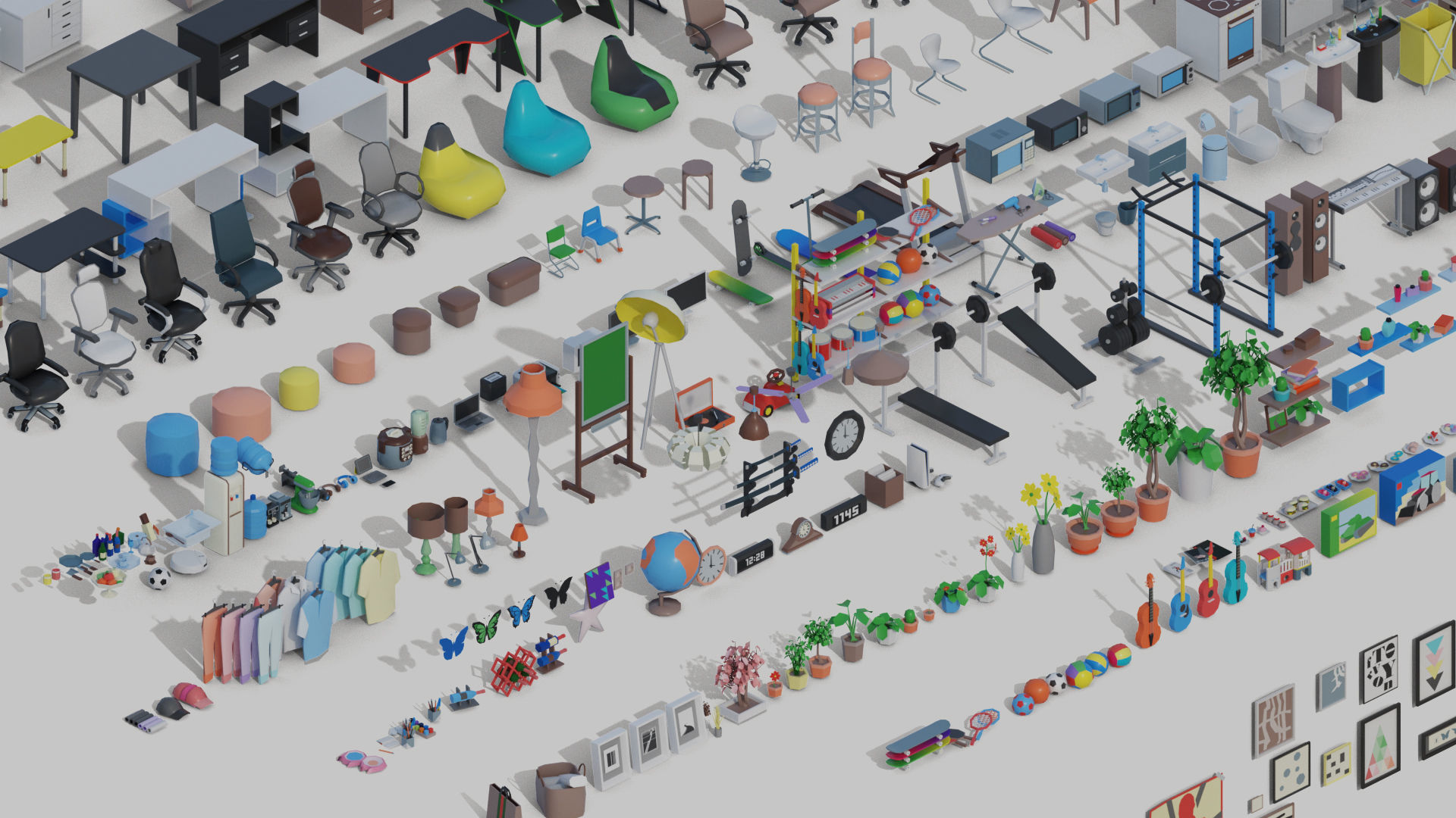 3D model low poly shop center 1 VR / AR / low-poly | CGTrader