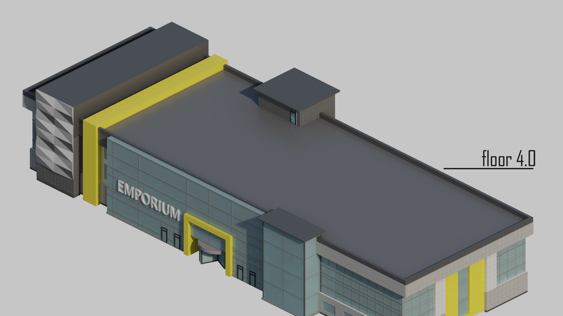 3D model low poly shop center 1 VR / AR / low-poly | CGTrader