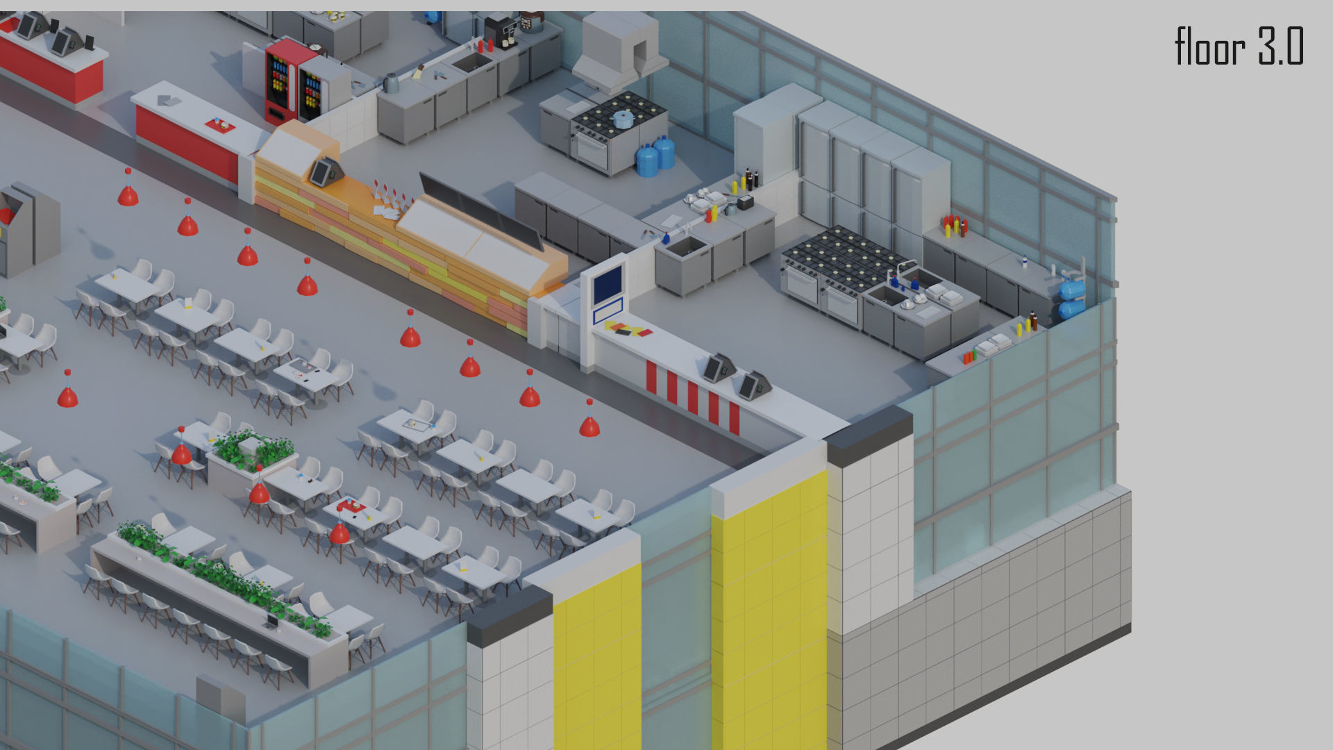 3D model low poly shop center 1 VR / AR / low-poly | CGTrader