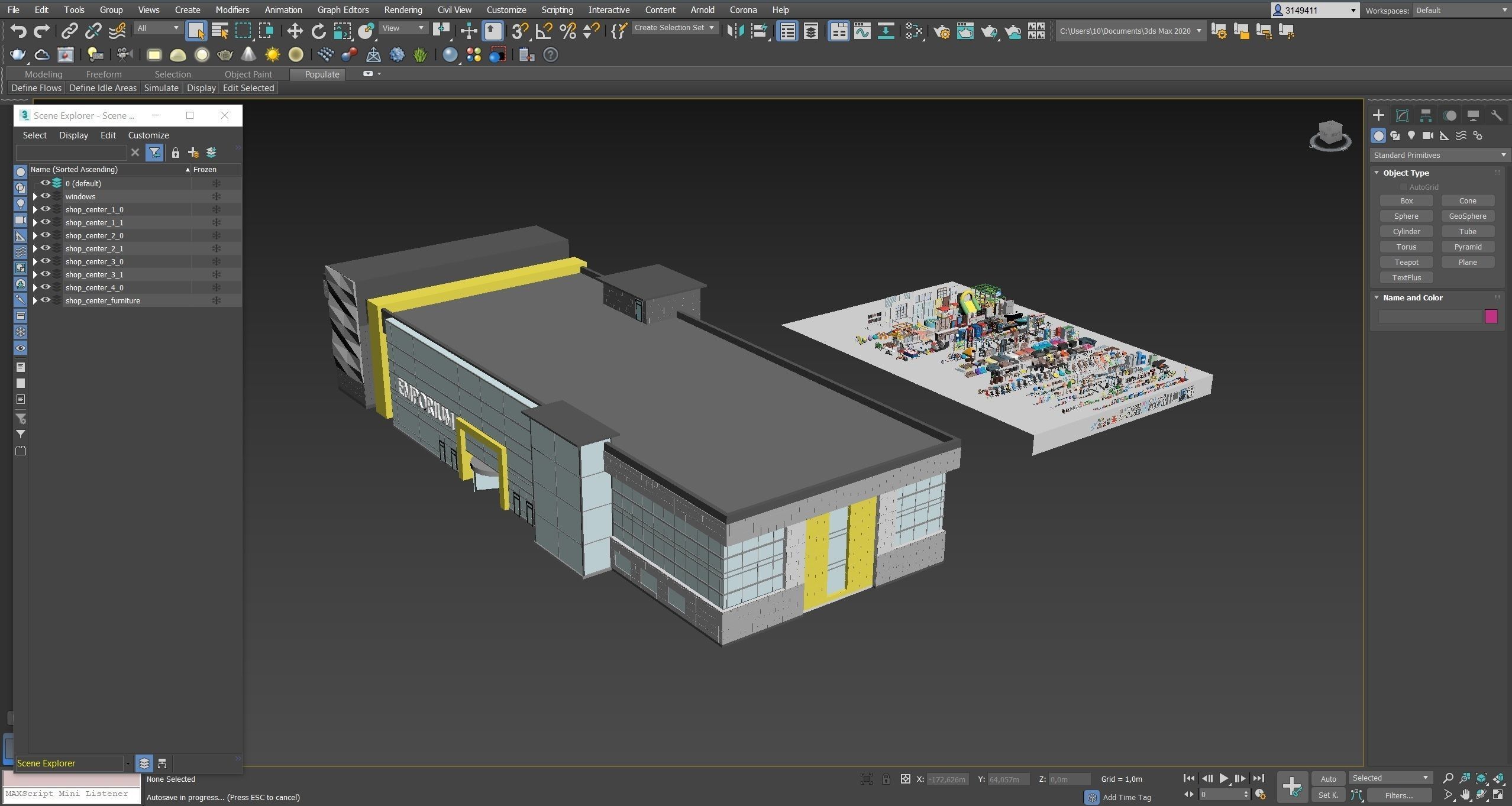 3D model low poly shop center 1 VR / AR / low-poly | CGTrader