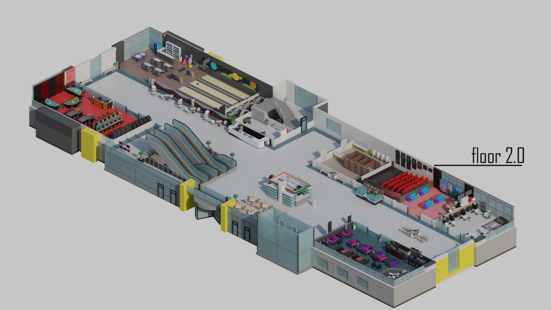3D model low poly shop center 1 VR / AR / low-poly | CGTrader