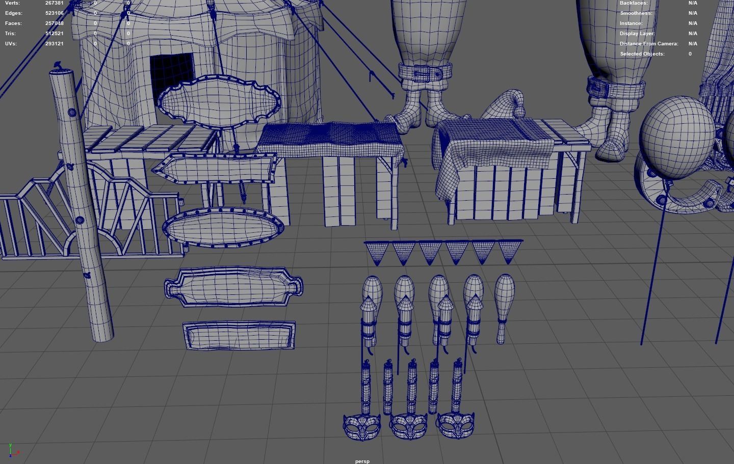 3D model Abandoned carnival circus asset props VR / AR / low-poly ...