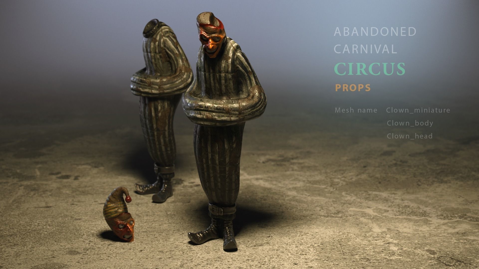 3D model Abandoned carnival circus asset props VR / AR / low-poly ...