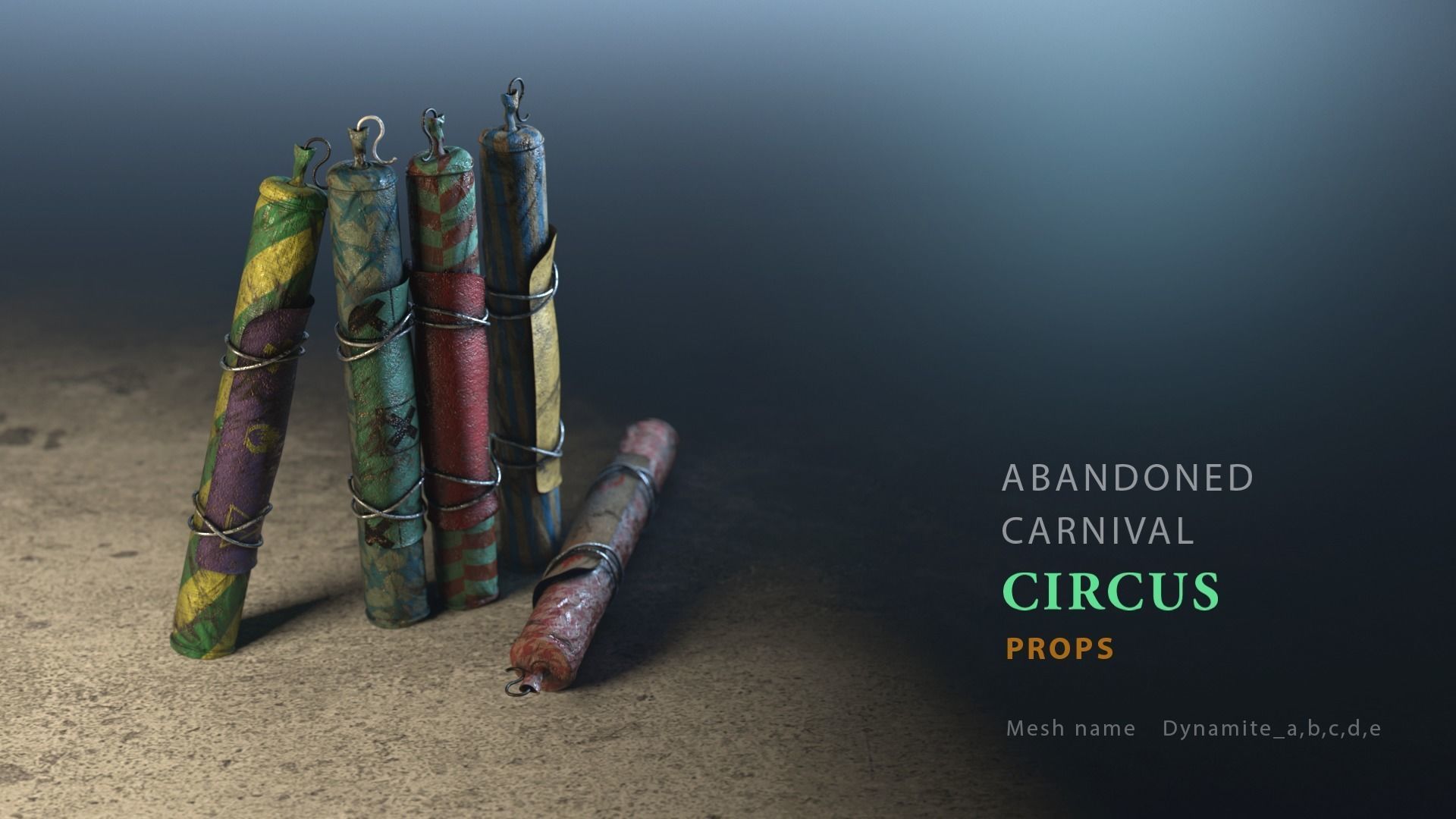 3D model Abandoned carnival circus asset props VR / AR / low-poly ...
