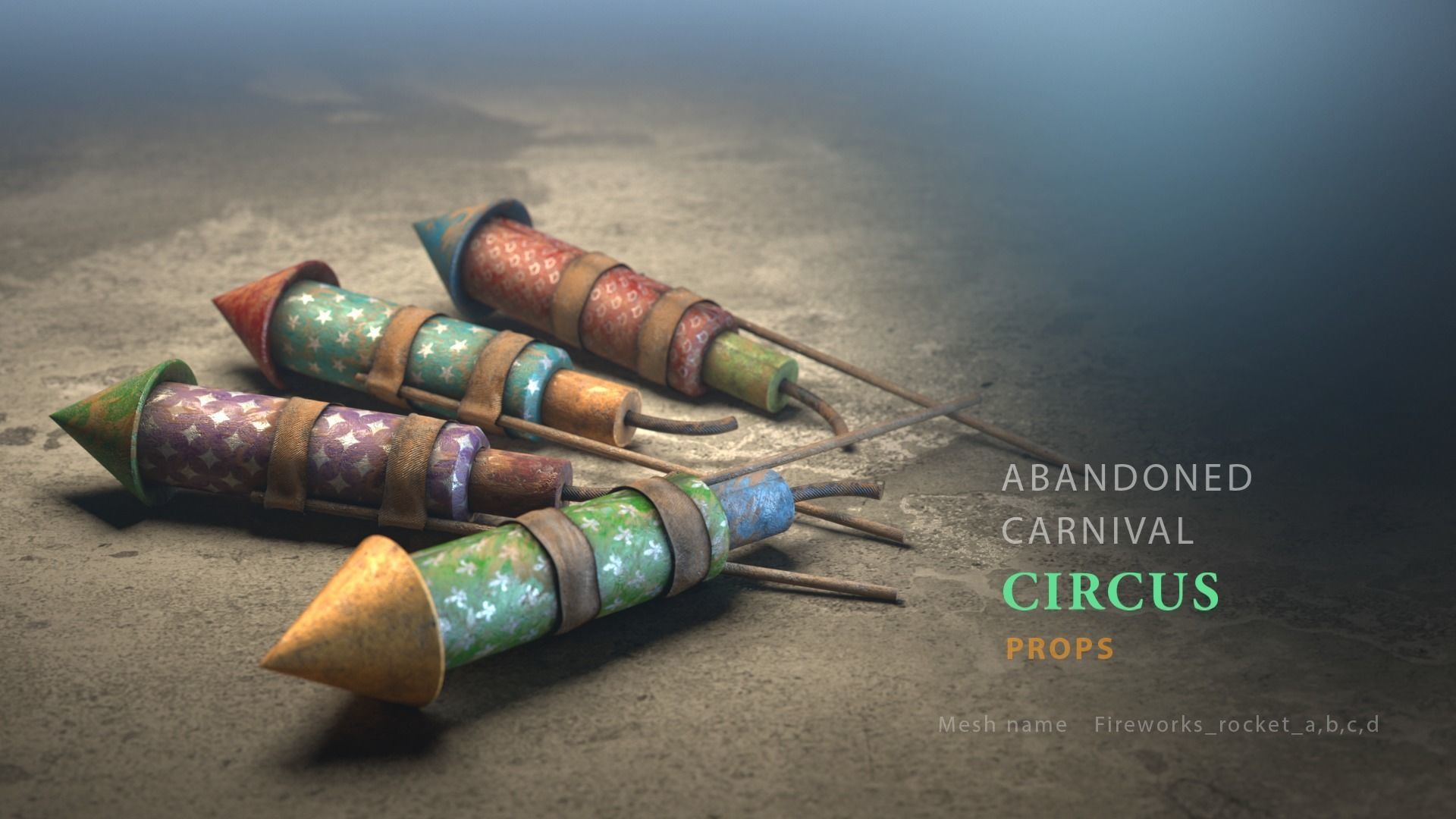 3D model Abandoned carnival circus asset props VR / AR / low-poly ...