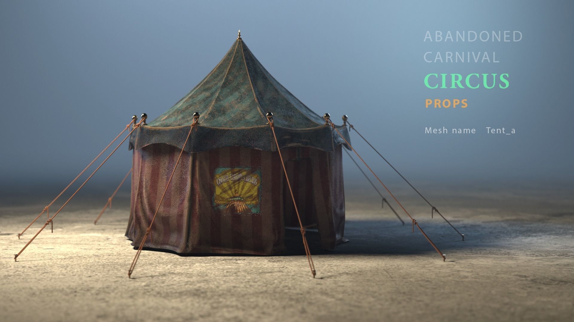 3D model Abandoned carnival circus asset props VR / AR / low-poly ...