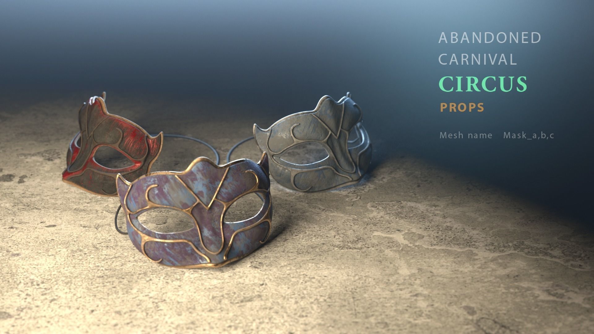 3D model Abandoned carnival circus asset props VR / AR / low-poly ...