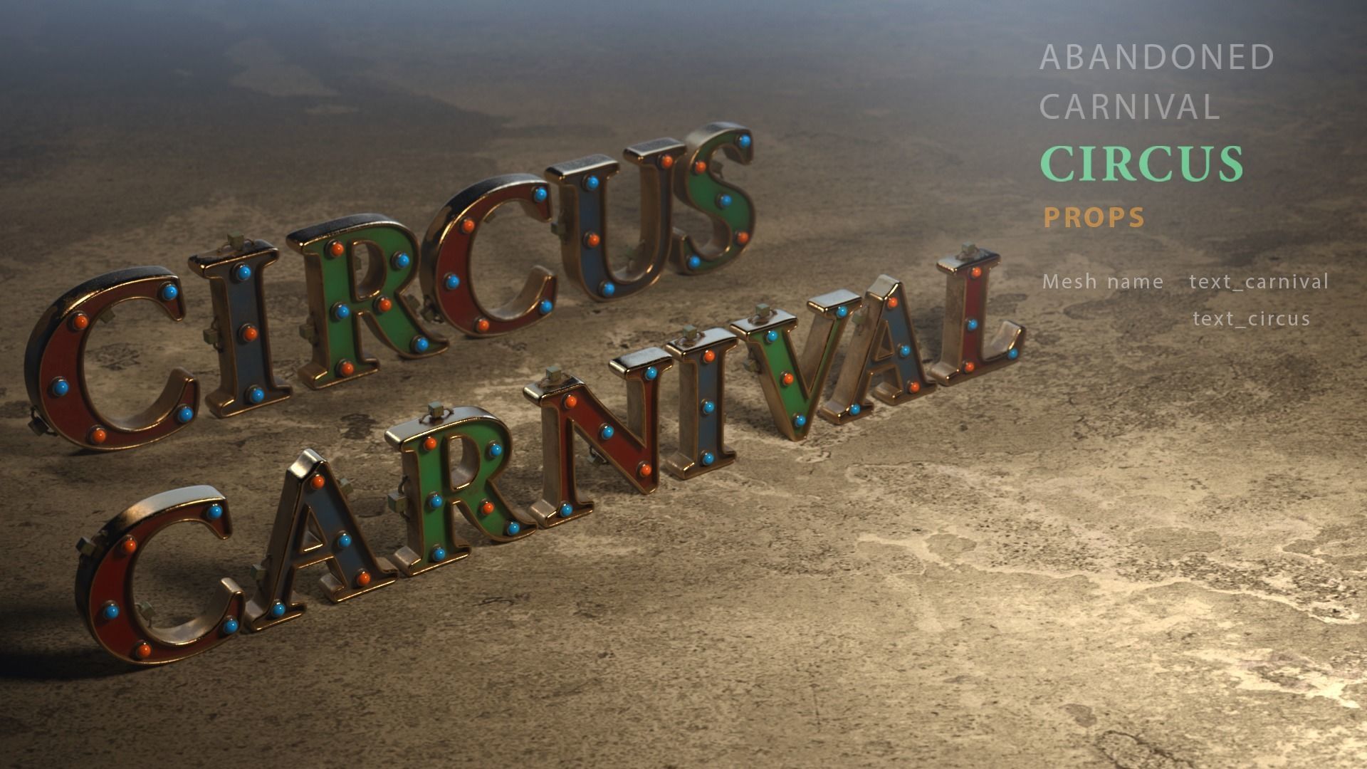 3D model Abandoned carnival circus asset props VR / AR / low-poly ...