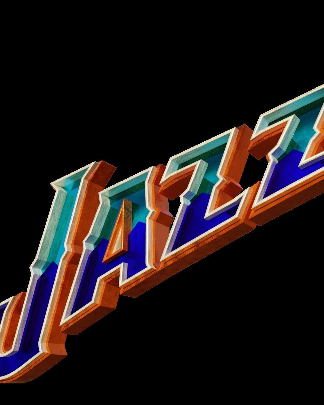 Utah Jazz Retro Text Logo 3D model | CGTrader