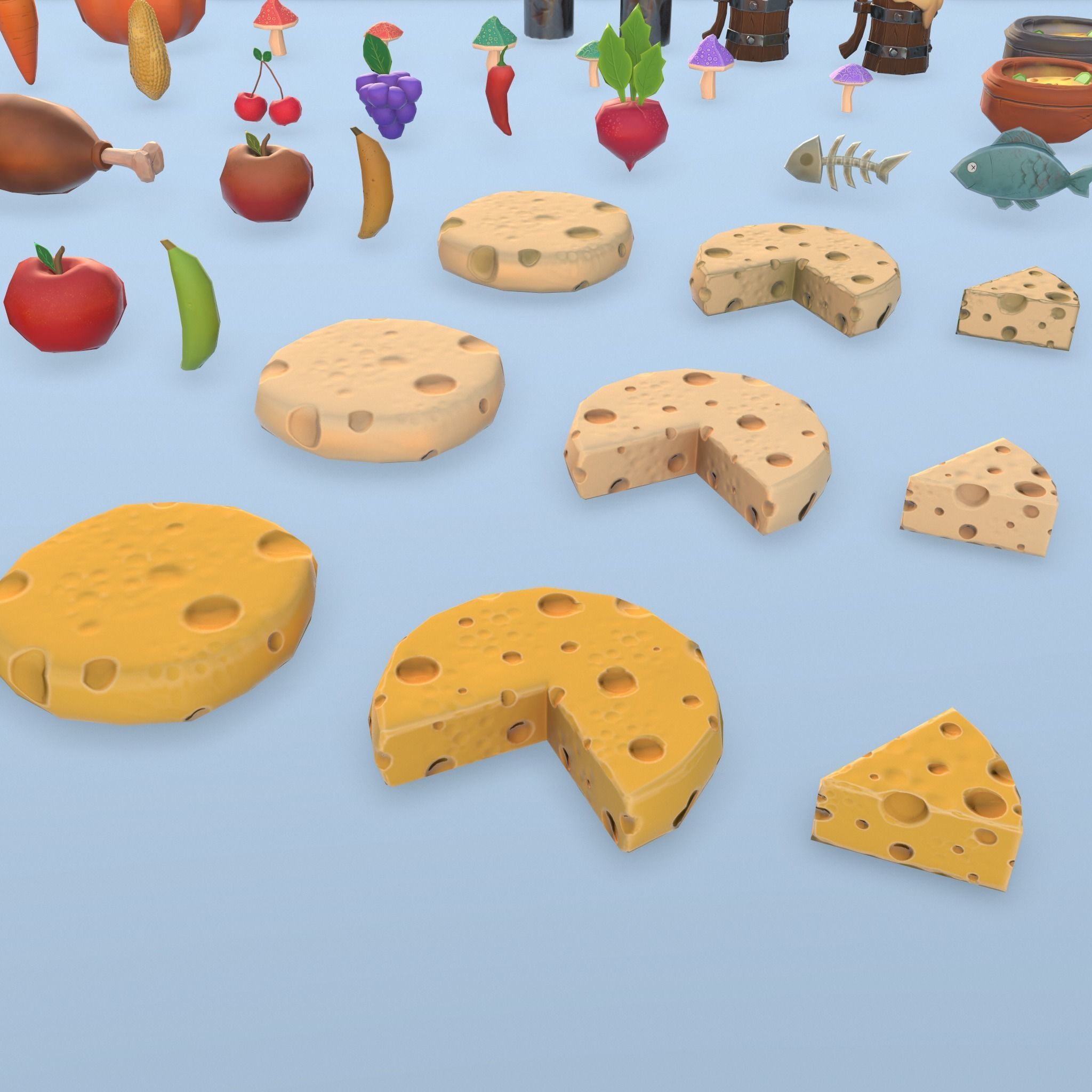 3D model Stylized Medieval - Foods VR / AR / low-poly | CGTrader