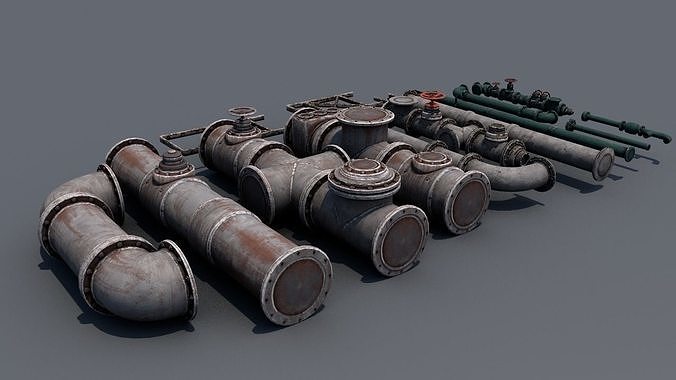 3D model Industrial Set Modular Pipes VR / AR / low-poly | CGTrader