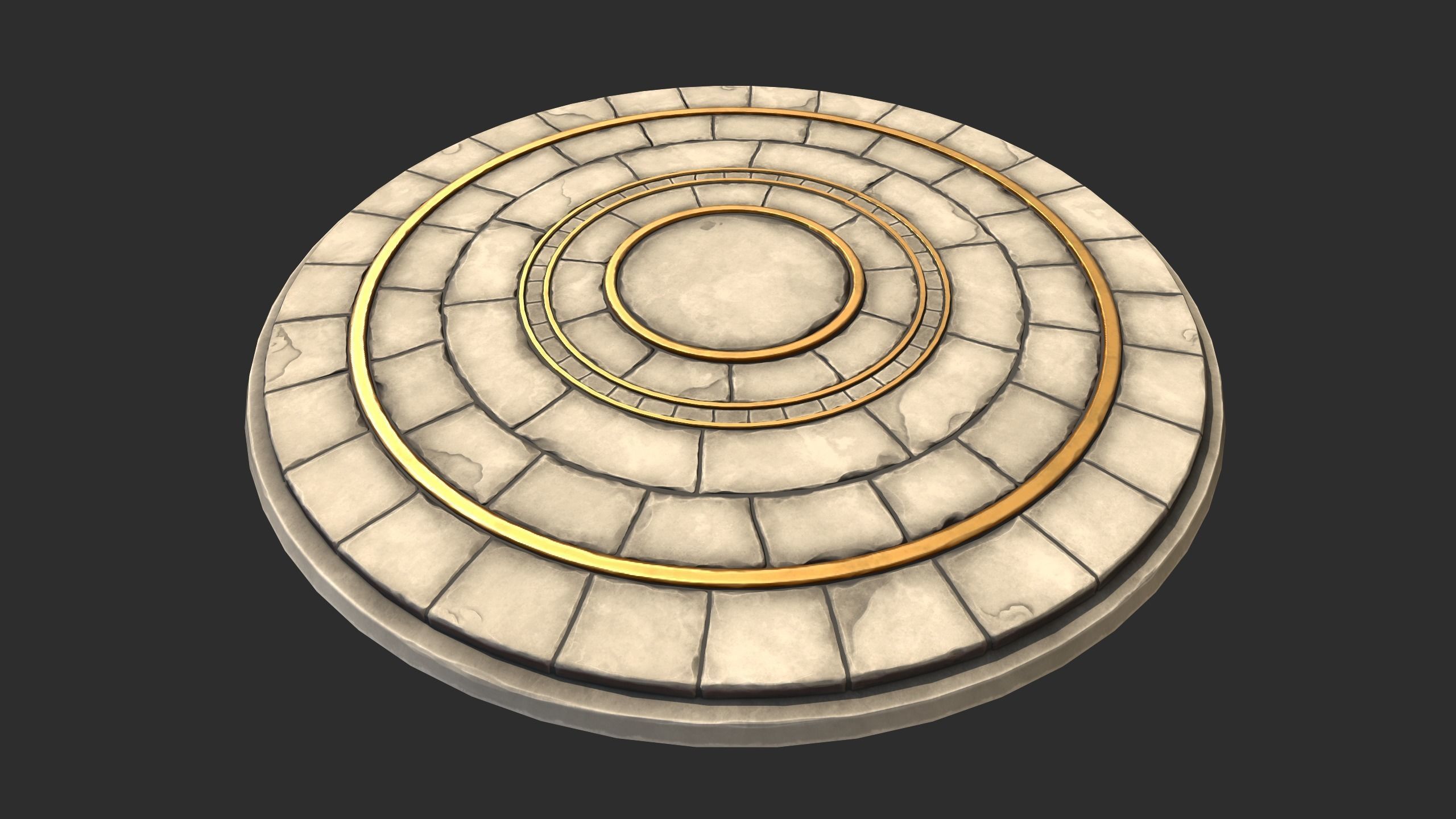 3D model Stylized Stone Floor Circle VR / AR / low-poly | CGTrader
