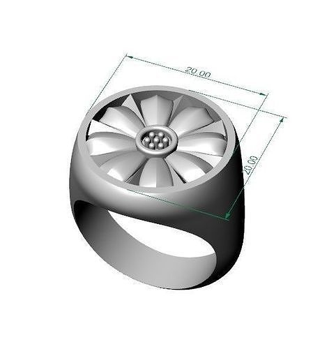 Traditional Mandala Flower Design Signet Ring 3D model 3D printable ...