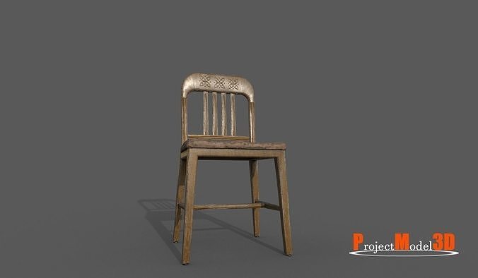 3D model Antique chair Years 1960-1970 Version 002 VR / AR / low-poly ...