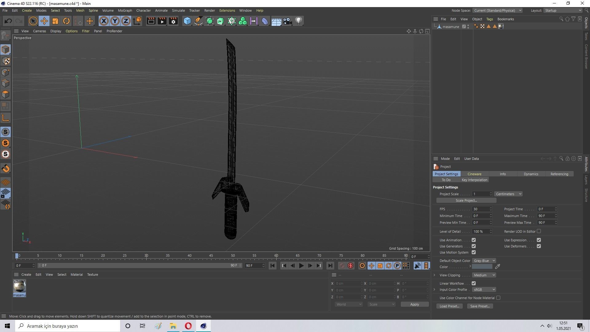 Masamune samurai sword free 3D model | CGTrader