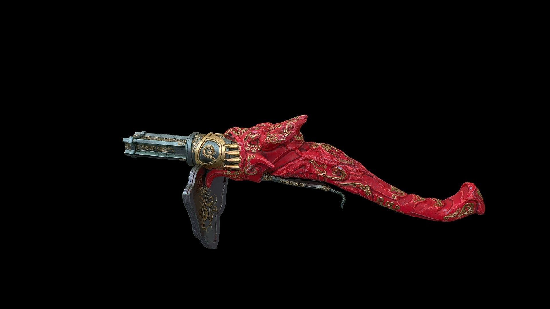 3D model Fantasy gun with dragon head VR / AR / low-poly | CGTrader