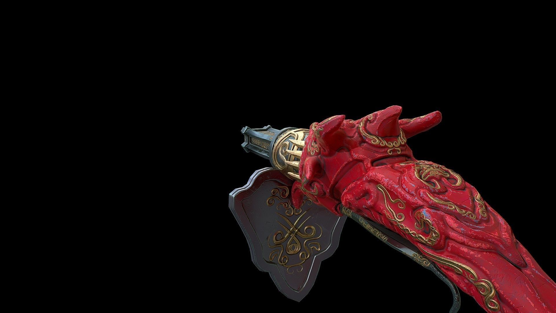 3D model Fantasy gun with dragon head VR / AR / low-poly | CGTrader