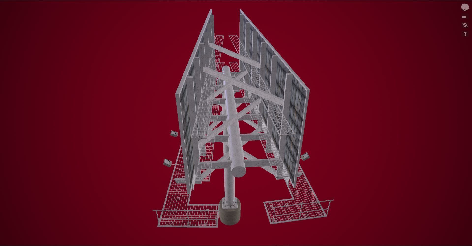 3D model Billboard 01 - Power Poles VR / AR / low-poly | CGTrader