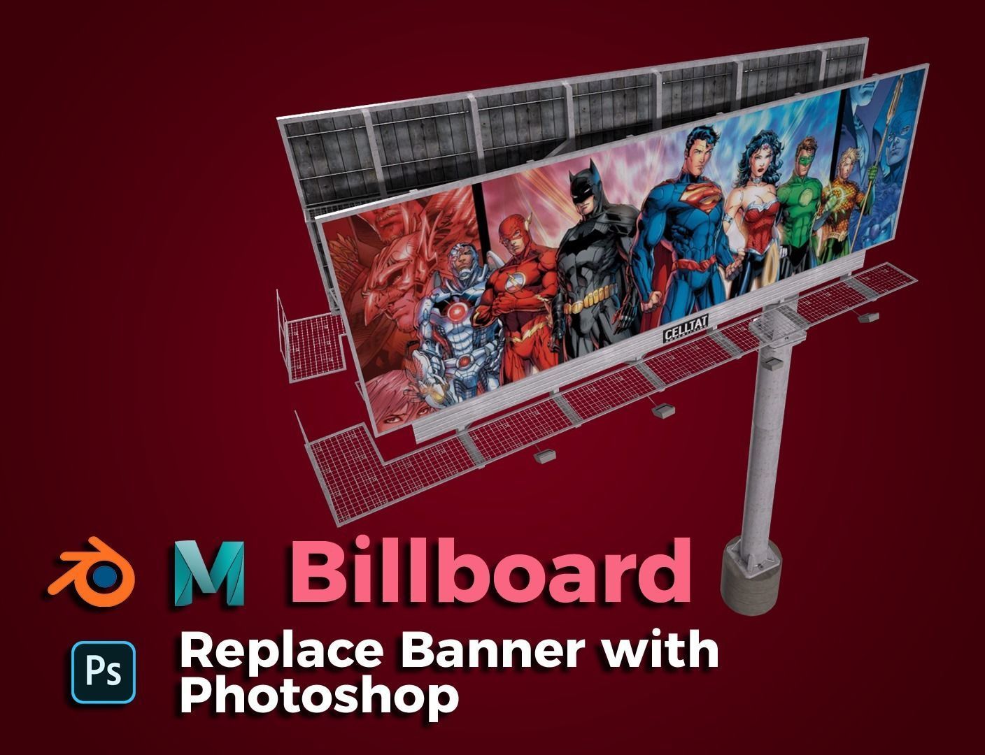 3D model Billboard 01 - Power Poles VR / AR / low-poly | CGTrader