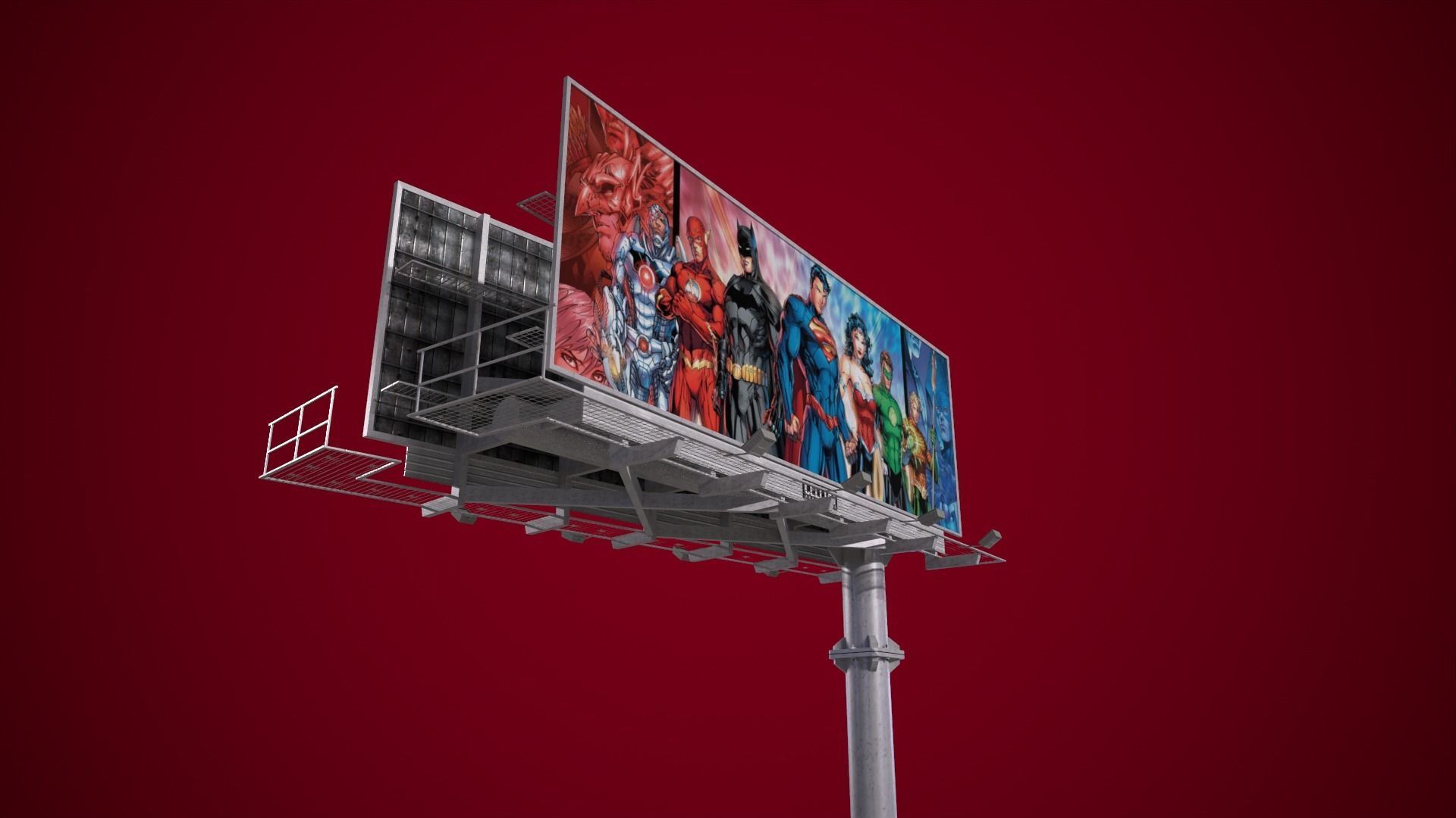 3D model Billboard 01 - Power Poles VR / AR / low-poly | CGTrader