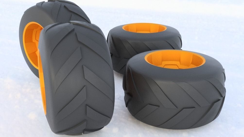 Monster wheel 1 3D model rigged | CGTrader