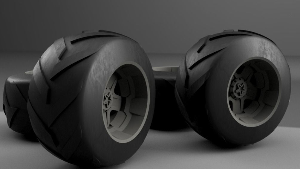 Monster wheel 1 3D model rigged | CGTrader