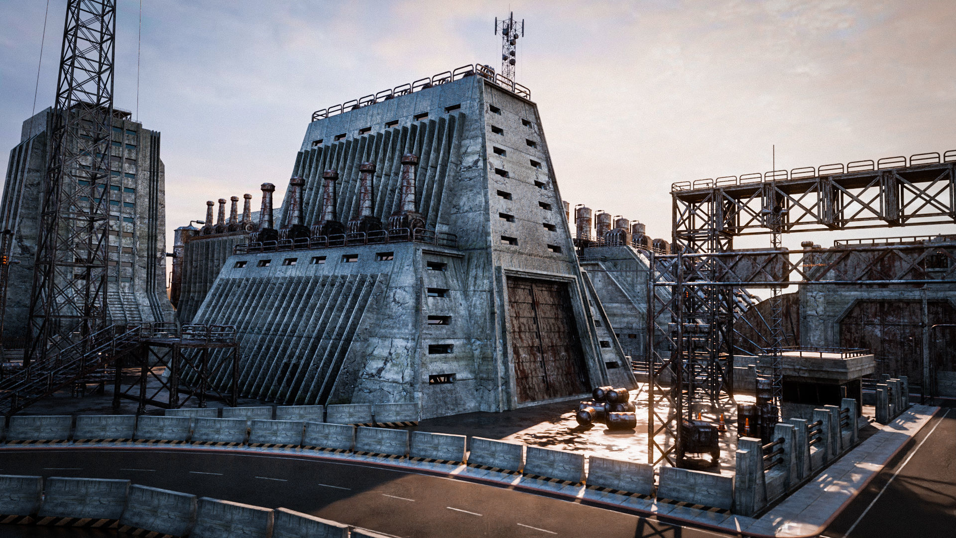 INDUSTRIAL SCIFI BUILDING 04 3D asset | CGTrader