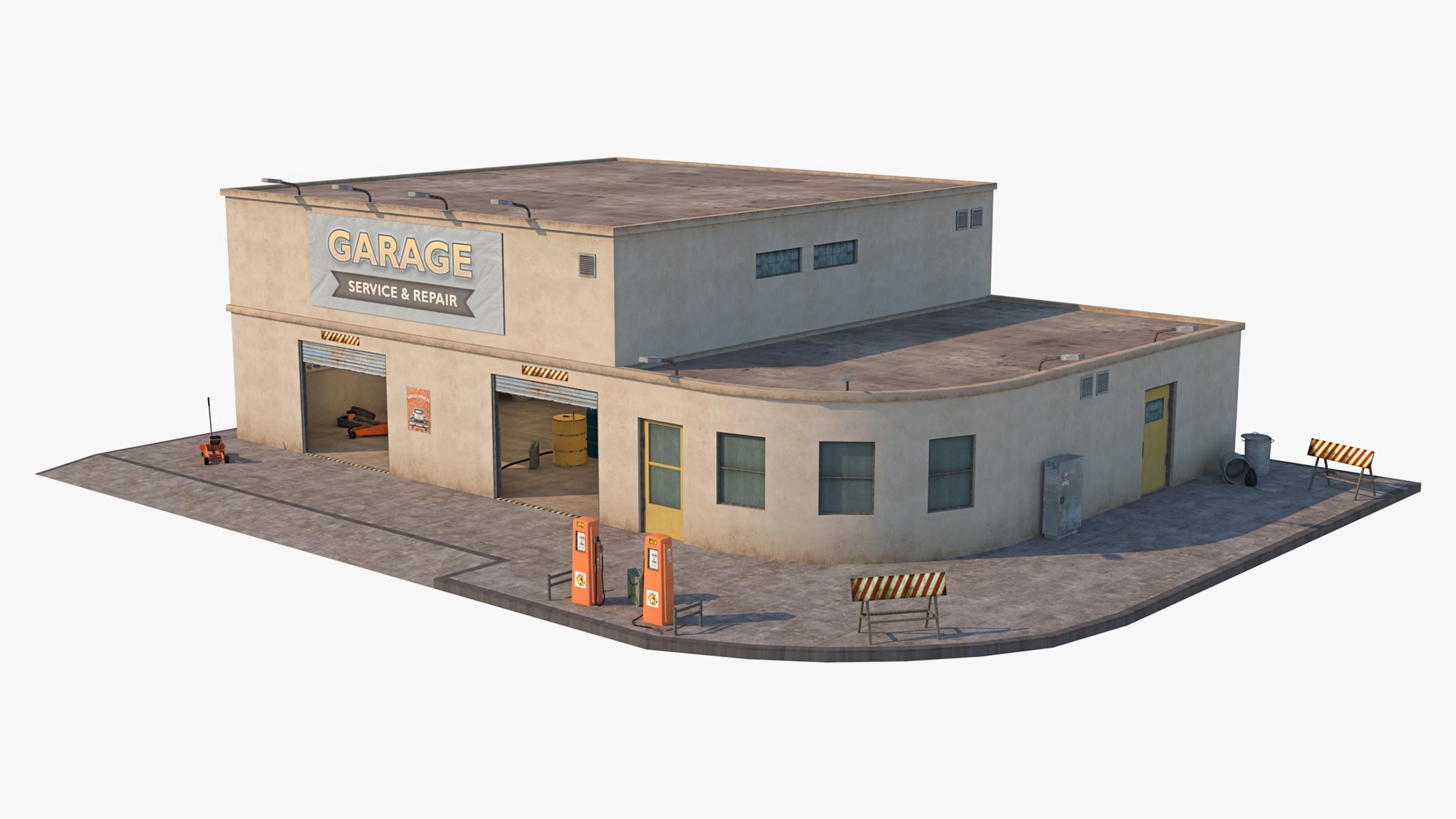 3D model Car Repair Workshop VR / AR / low-poly | CGTrader