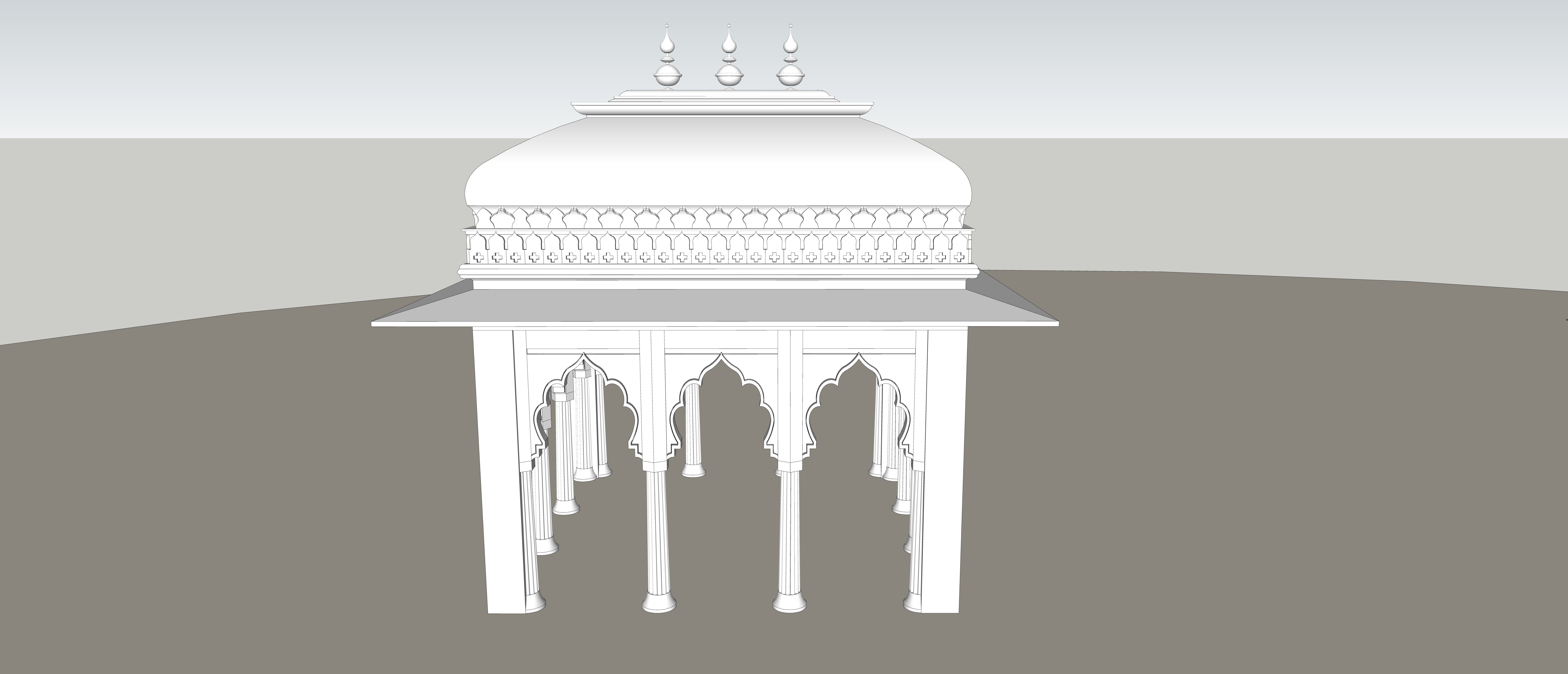 indian jodhpuri stone chatri 3D model | CGTrader