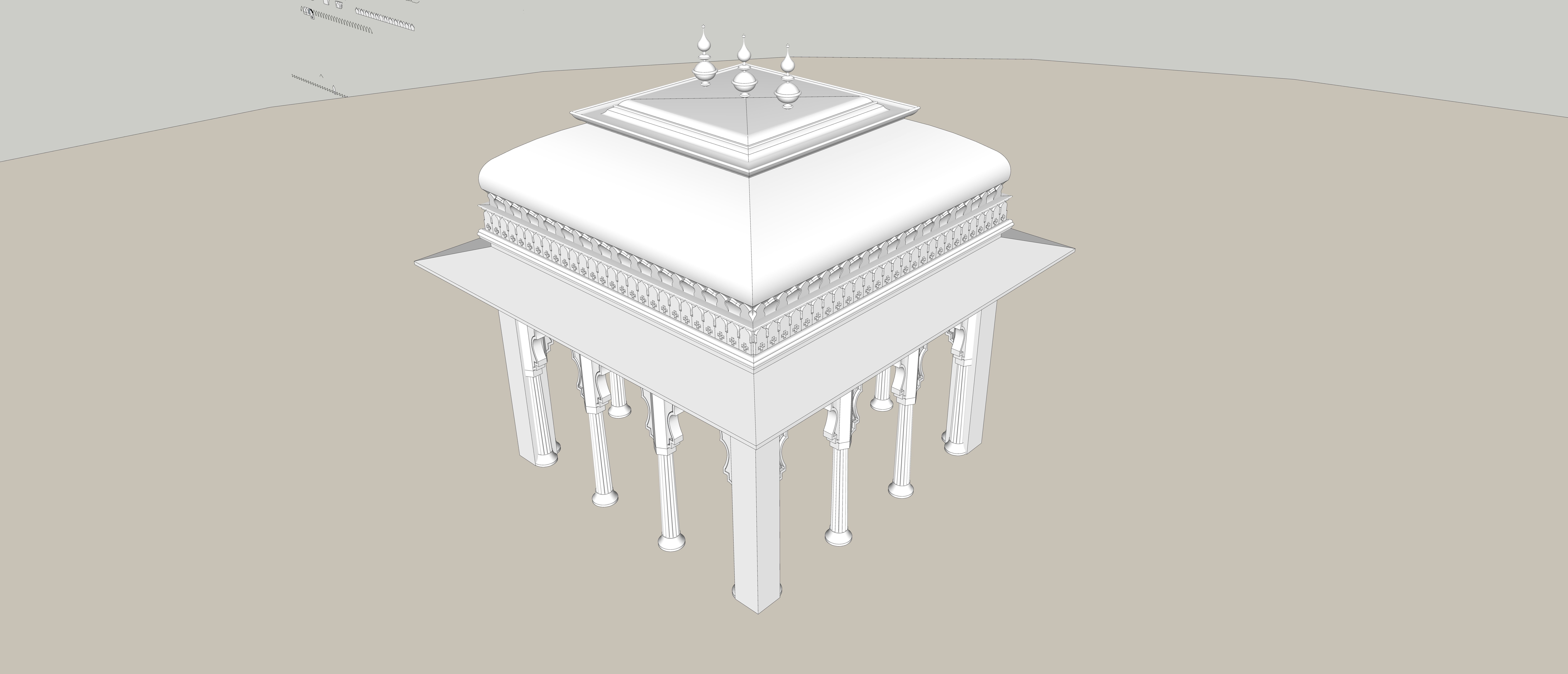 indian jodhpuri stone chatri 3D model | CGTrader
