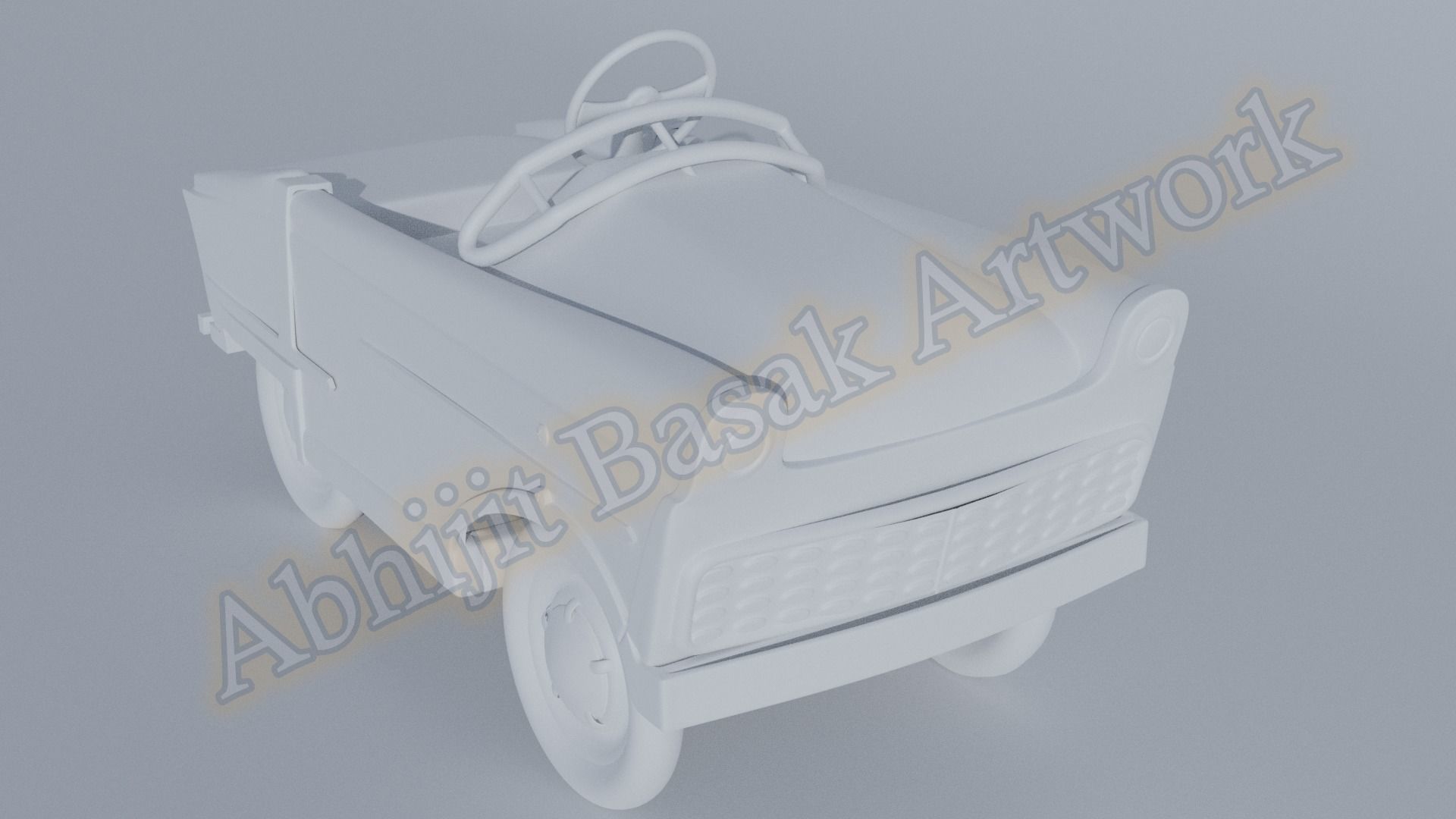 Classic 3D Car with Separate Parts for 3D Printing - Toy car 3D model ...