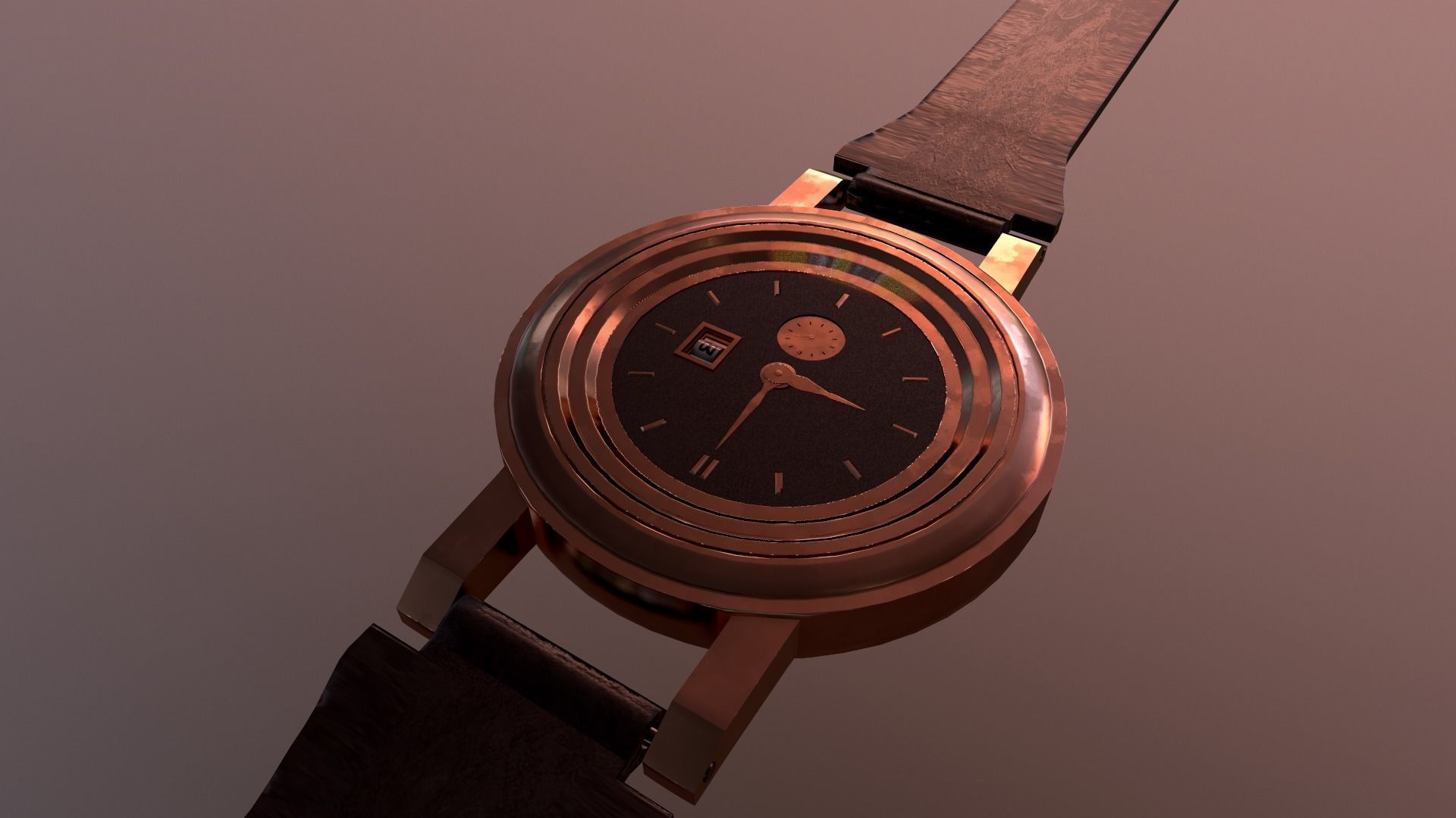 Copper Wrist Watch free 3D model | CGTrader