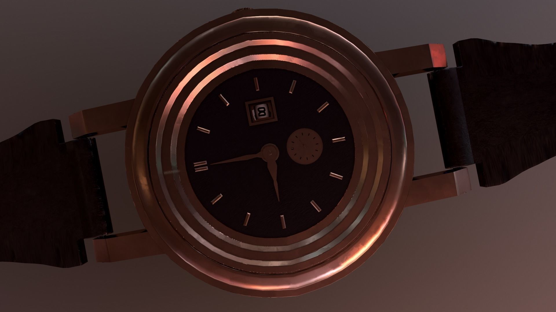 Copper Wrist Watch free 3D model | CGTrader