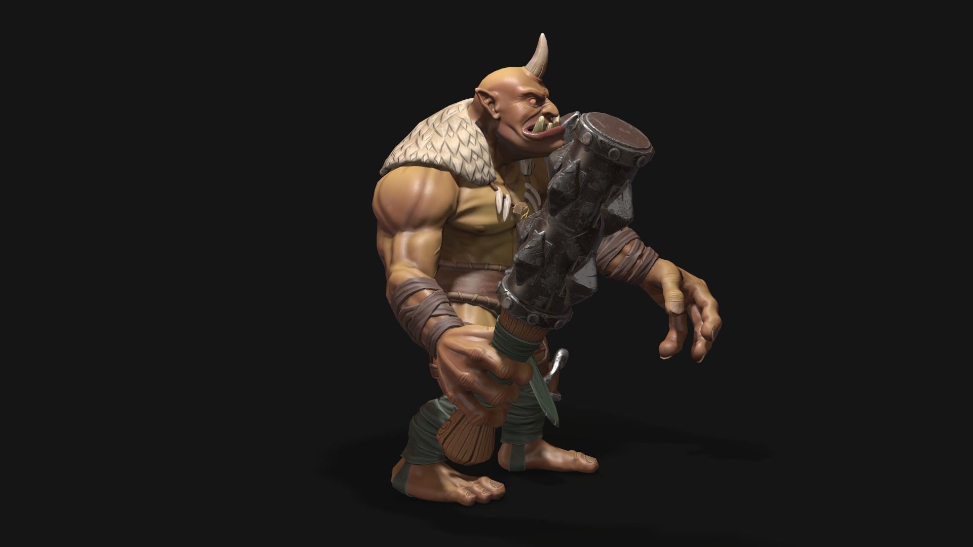 3D model Ogre Warrior - Game Ready VR / AR / low-poly rigged animated ...