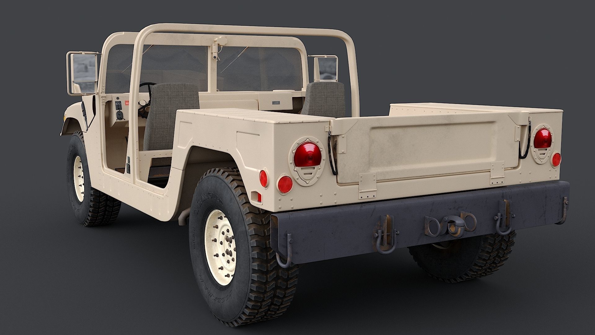 Humvee HMMWV-M1123 Desert Military track 3D model | CGTrader