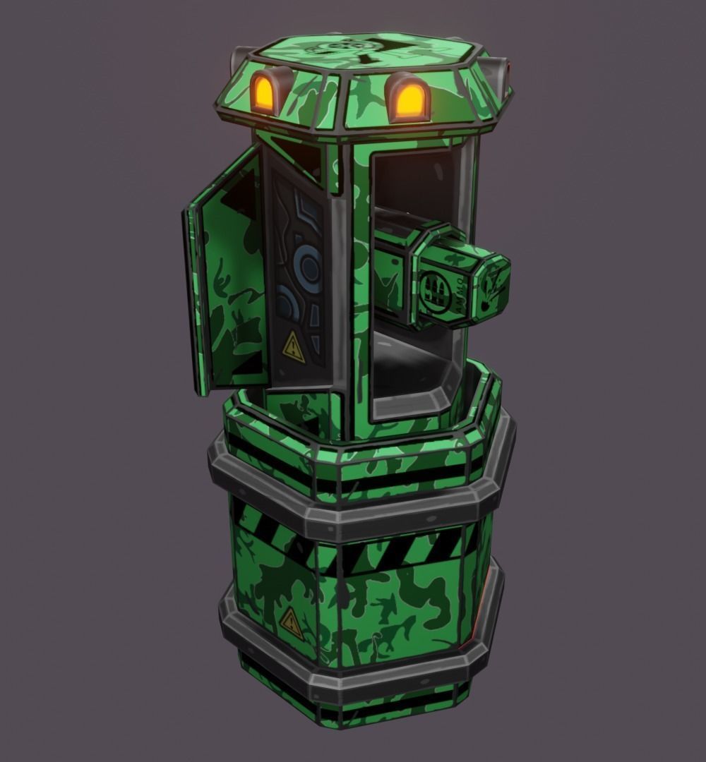 3D model Barrel turret VR / AR / low-poly | CGTrader
