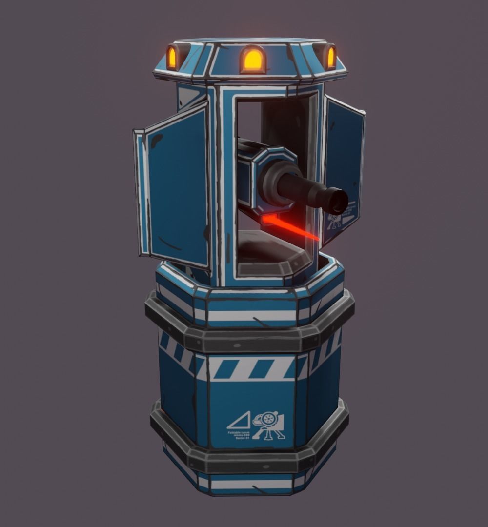 3D model Barrel turret VR / AR / low-poly | CGTrader