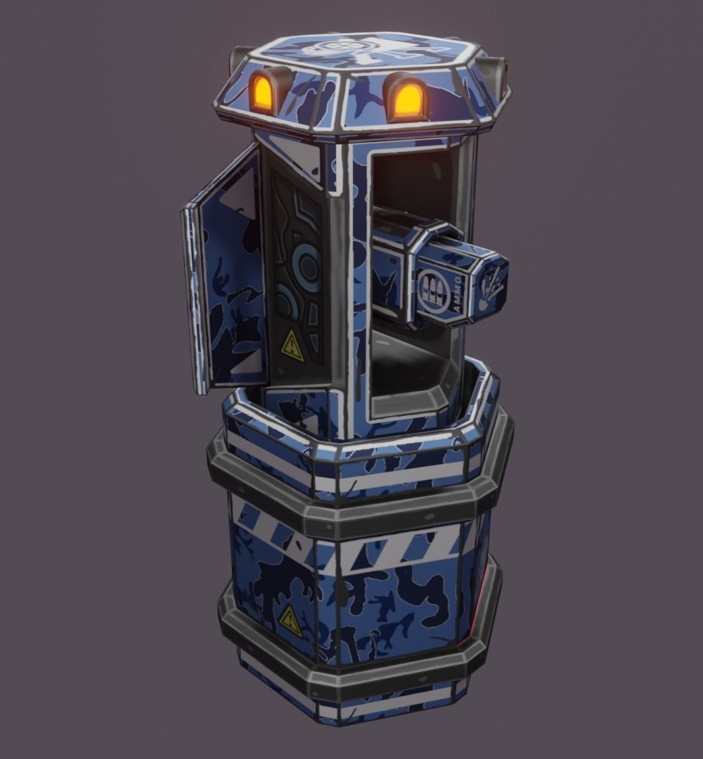 3D model Barrel turret VR / AR / low-poly | CGTrader