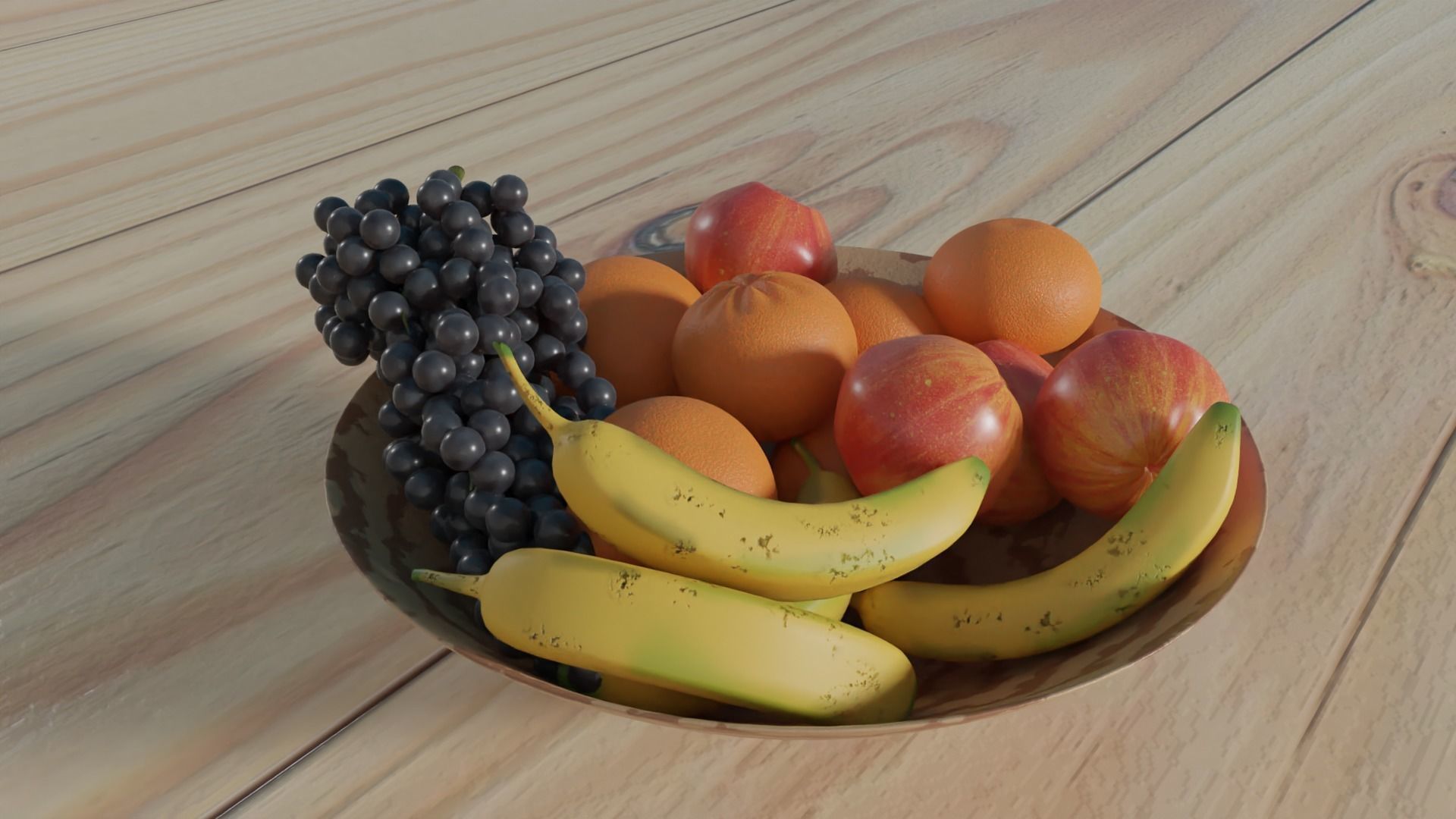 Fresh Fruits In A Bowl Free 3d Model Cgtrader