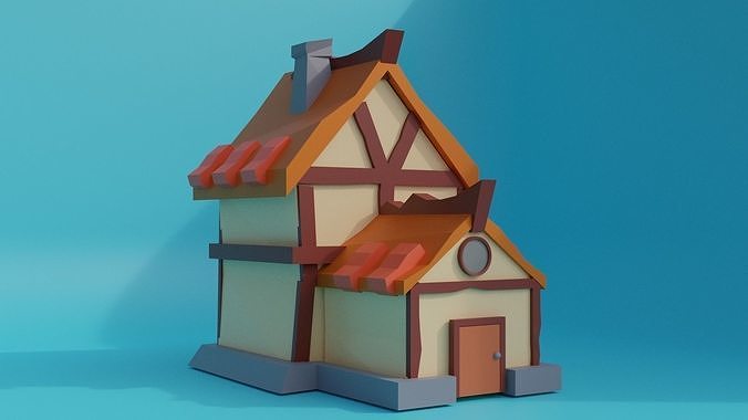 Low Poly House cartoon free 3D model | CGTrader