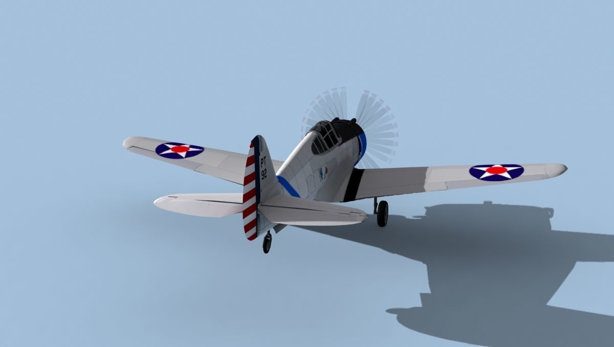 Curtiss P-36C Hawk V01 USAAF 3D model animated rigged | CGTrader