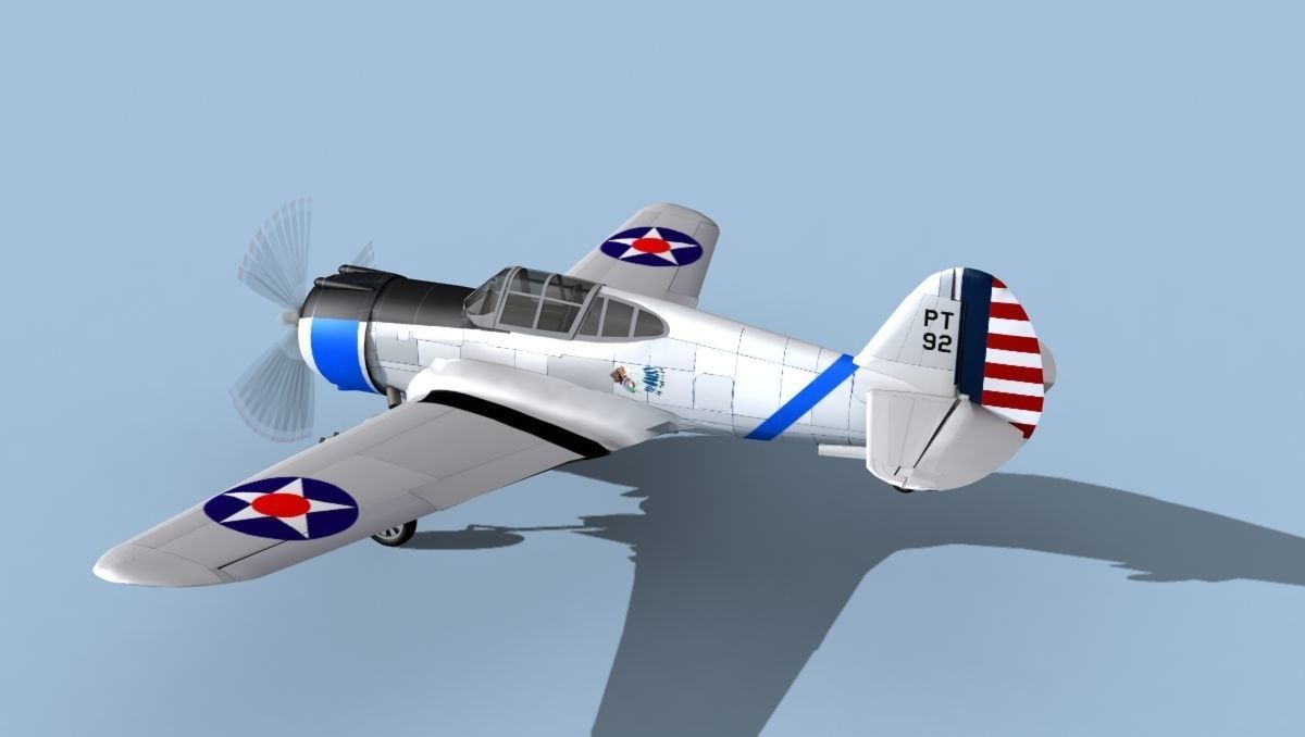 Curtiss P-36C Hawk V01 USAAF 3D model animated rigged | CGTrader