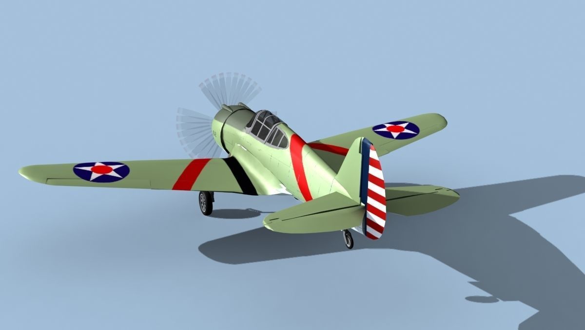 Curtiss P-36C Hawk V08 USAAF 3D model animated rigged | CGTrader