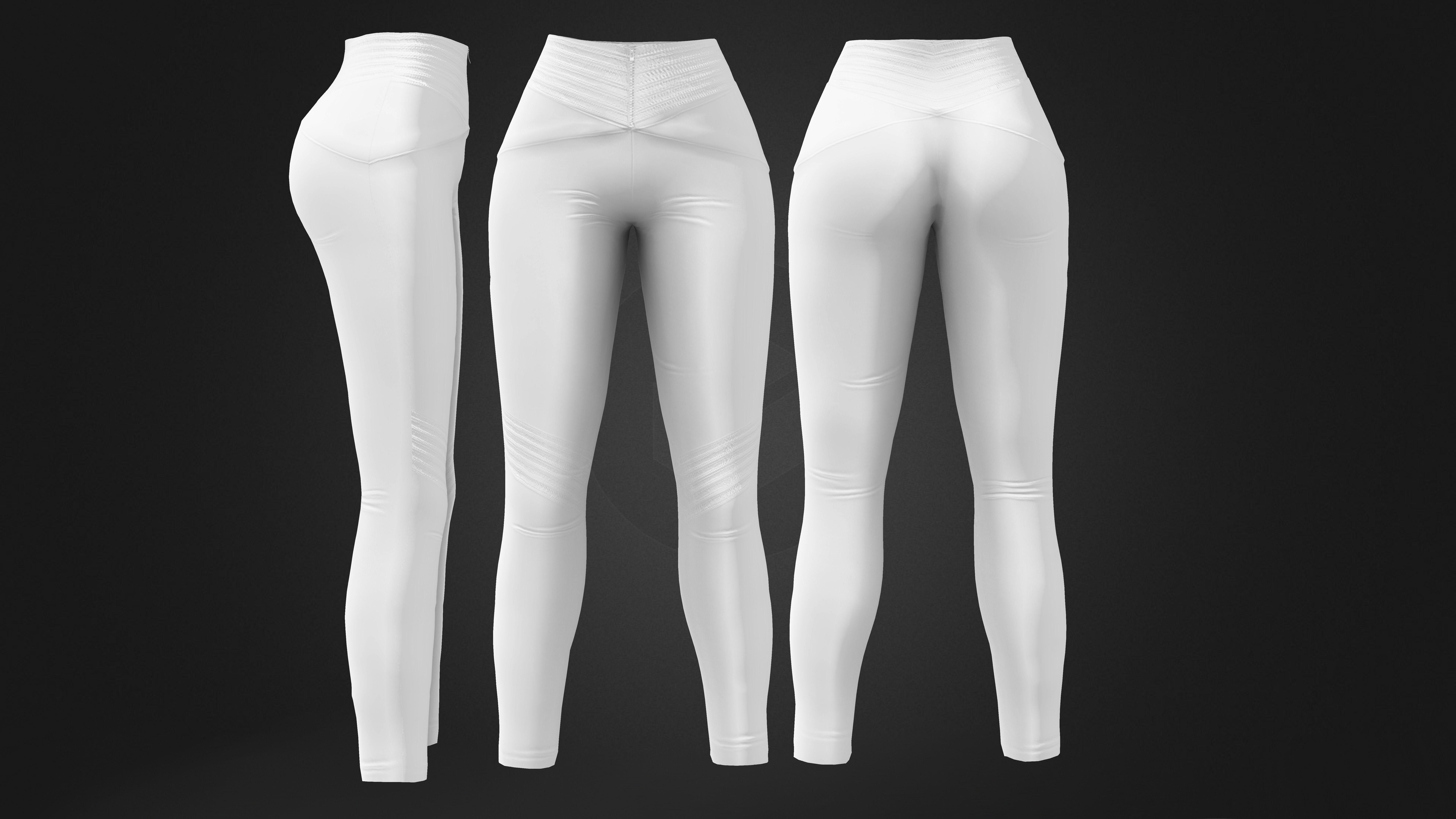3D model High Waist Skinny Leggings VR / AR / low-poly | CGTrader