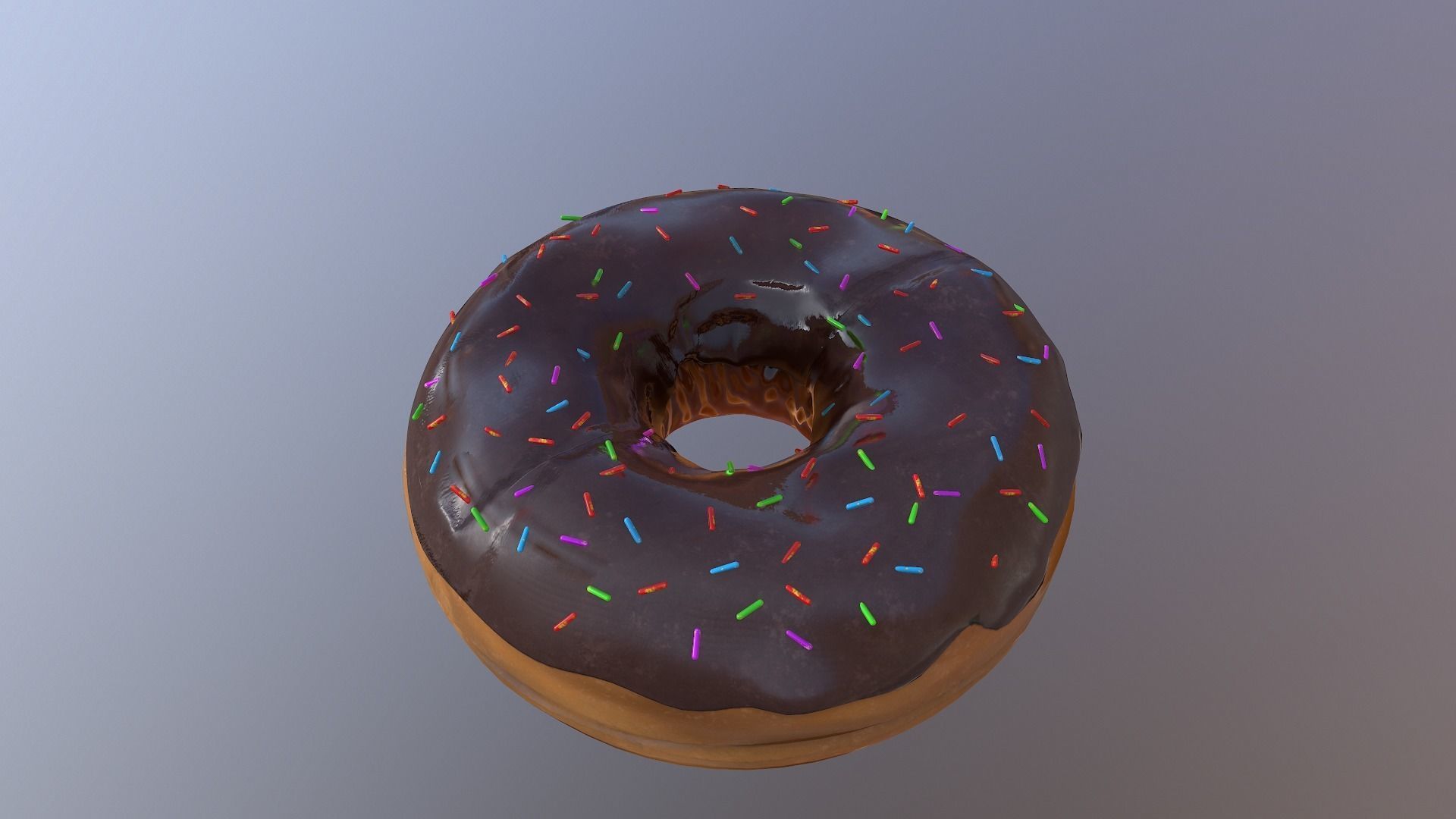 Donut chocolate with sprinkles free 3D model | CGTrader