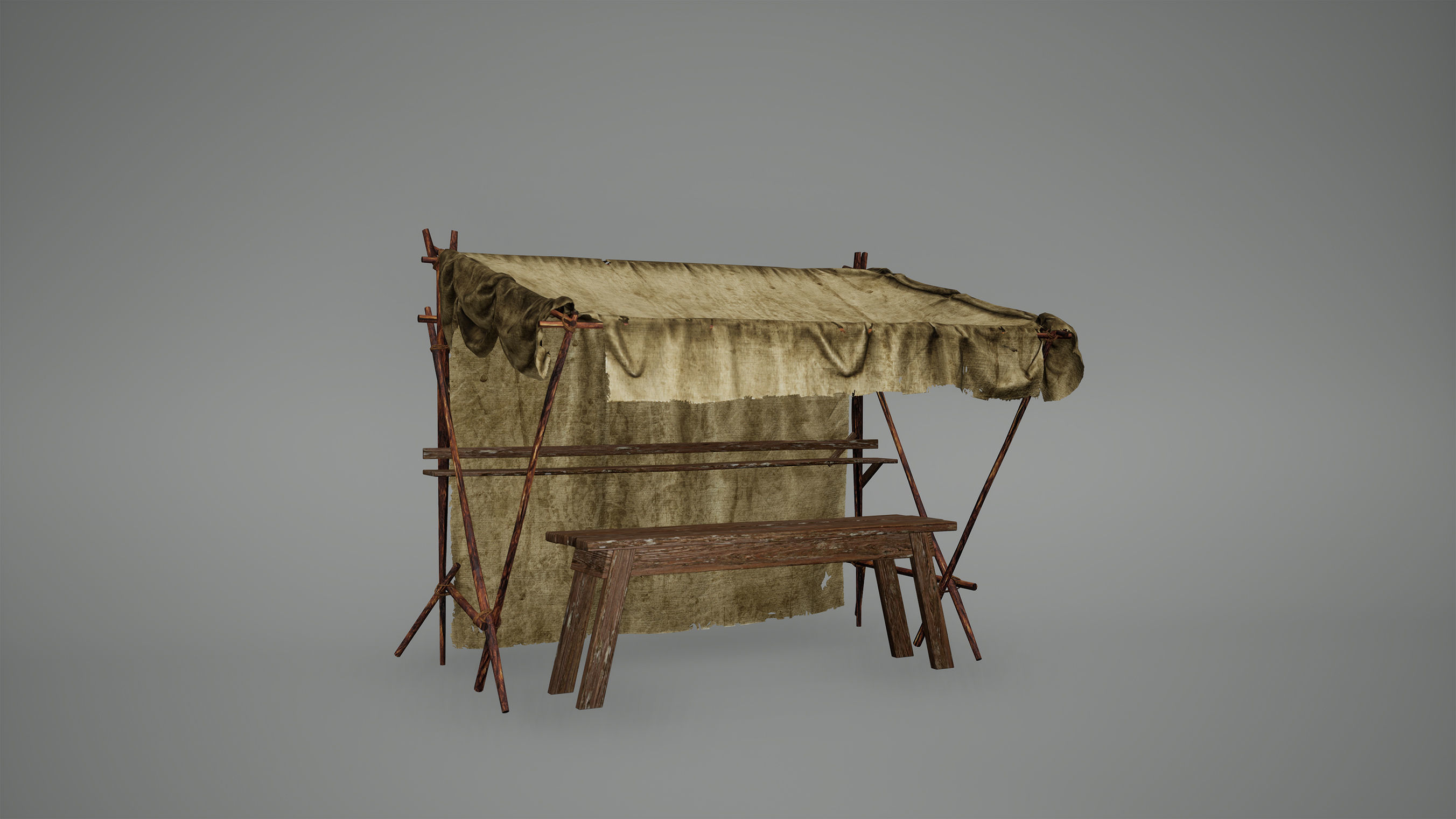 3D model Viking Stalls Forge Stools Temper Low Poly Game Ready VR / AR ...