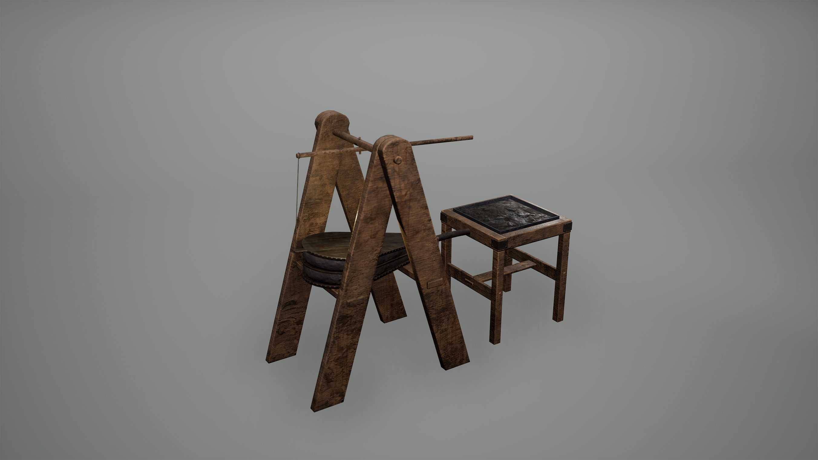 3D model Viking Stalls Forge Stools Temper Low Poly Game Ready VR / AR ...