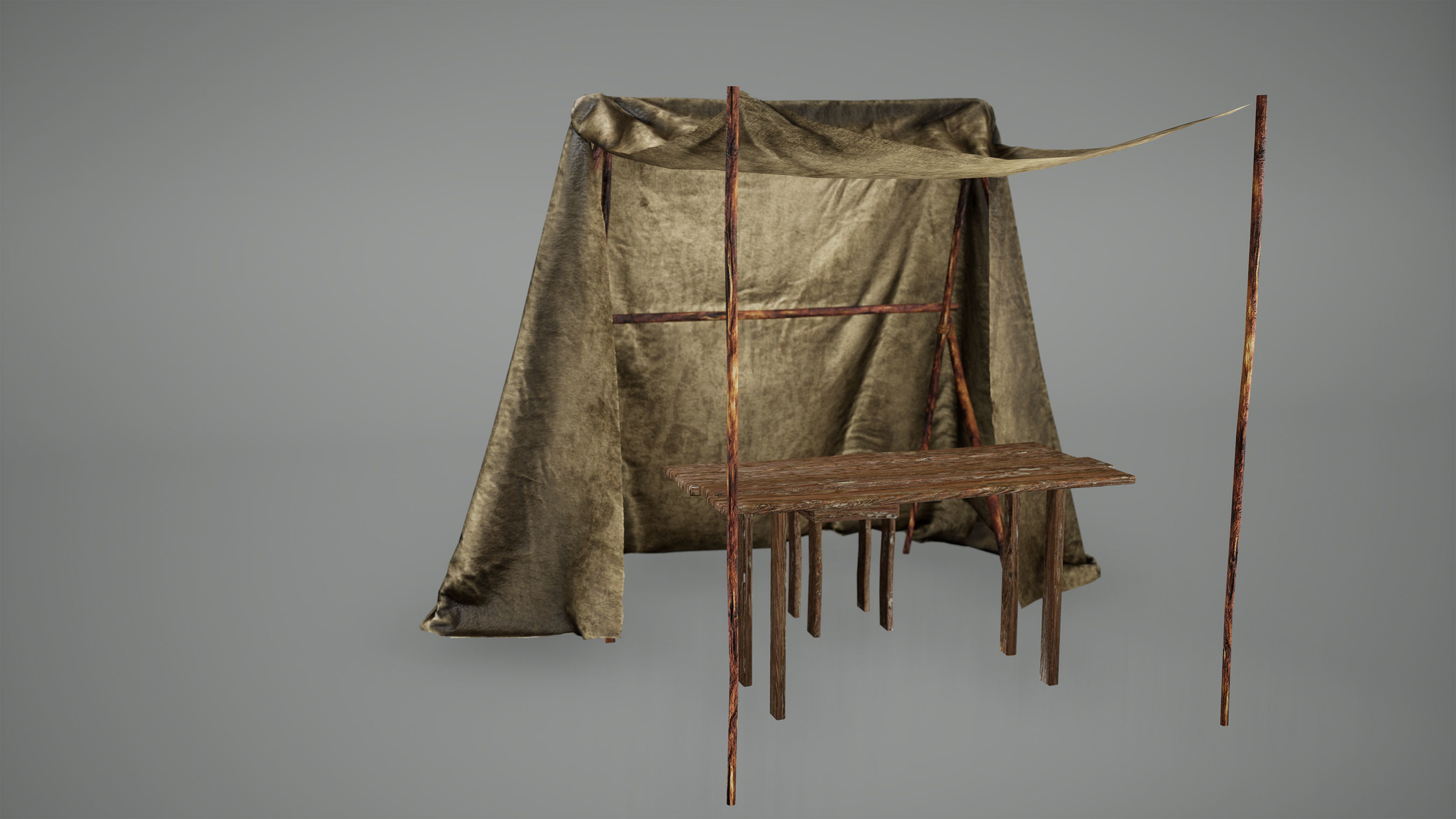 3D model Viking Stalls Forge Stools Temper Low Poly Game Ready VR / AR ...